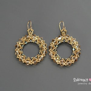 Tutorial Circular Beaded Earrings Beading Pattern Circles Made With ...