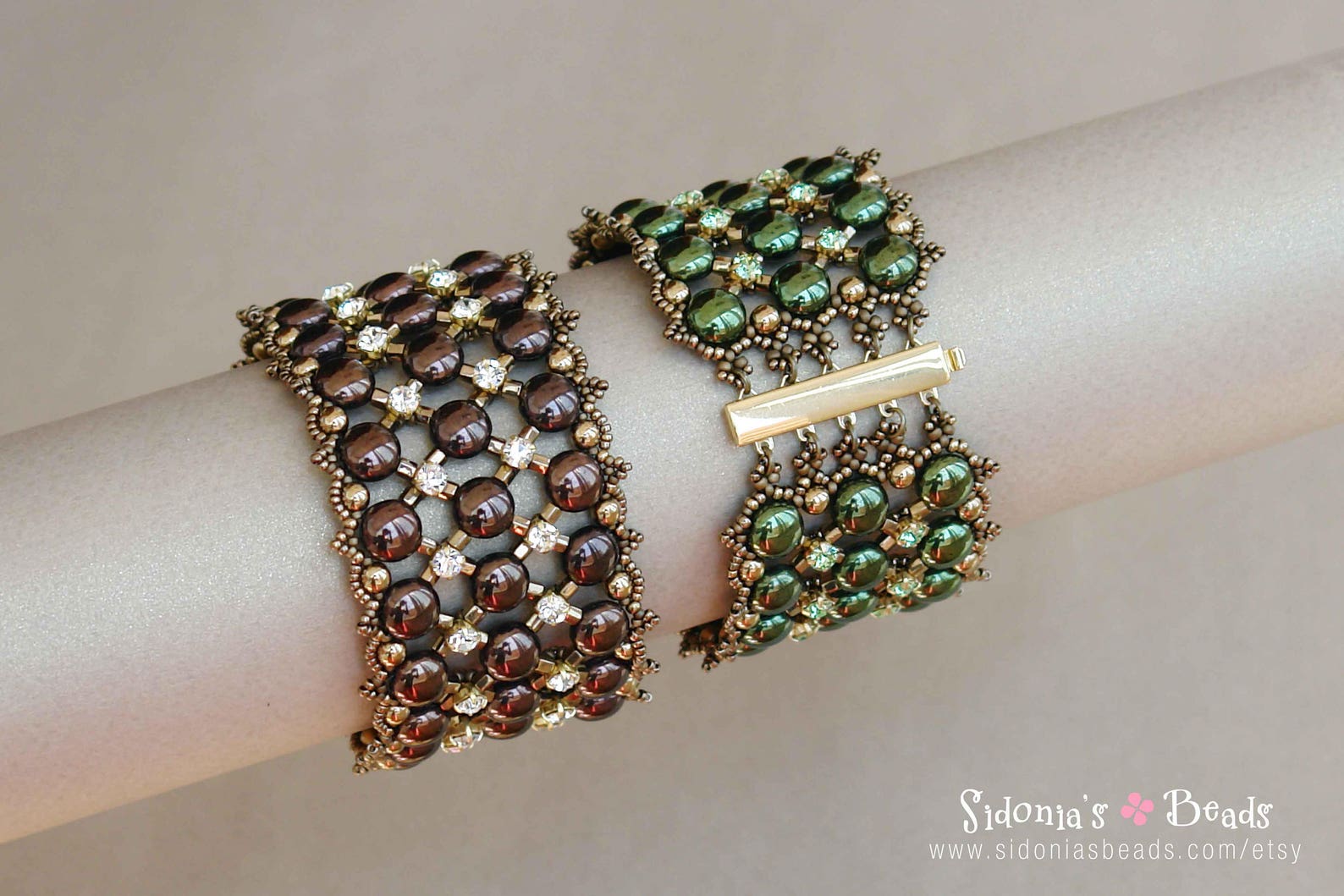 Beading Pattern 8mm Preciosa Candy Beads Bracelet - 4mm Chaton Montees ...