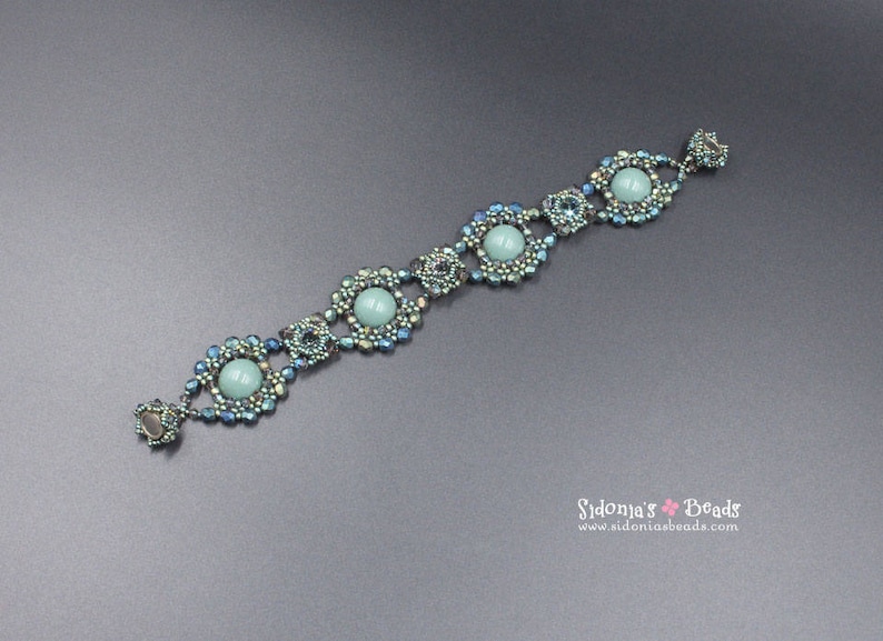 Glamorous Bracelet - Czech Dome Beads Tutorial - Beading Pattern - Beaded Bracelet - Bracelet ...
