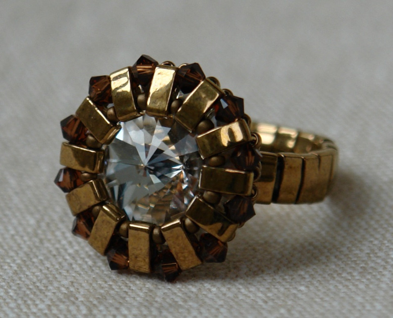 Beaded Ring Tutorial Half Tila Ring Half Tila Pattern - Etsy