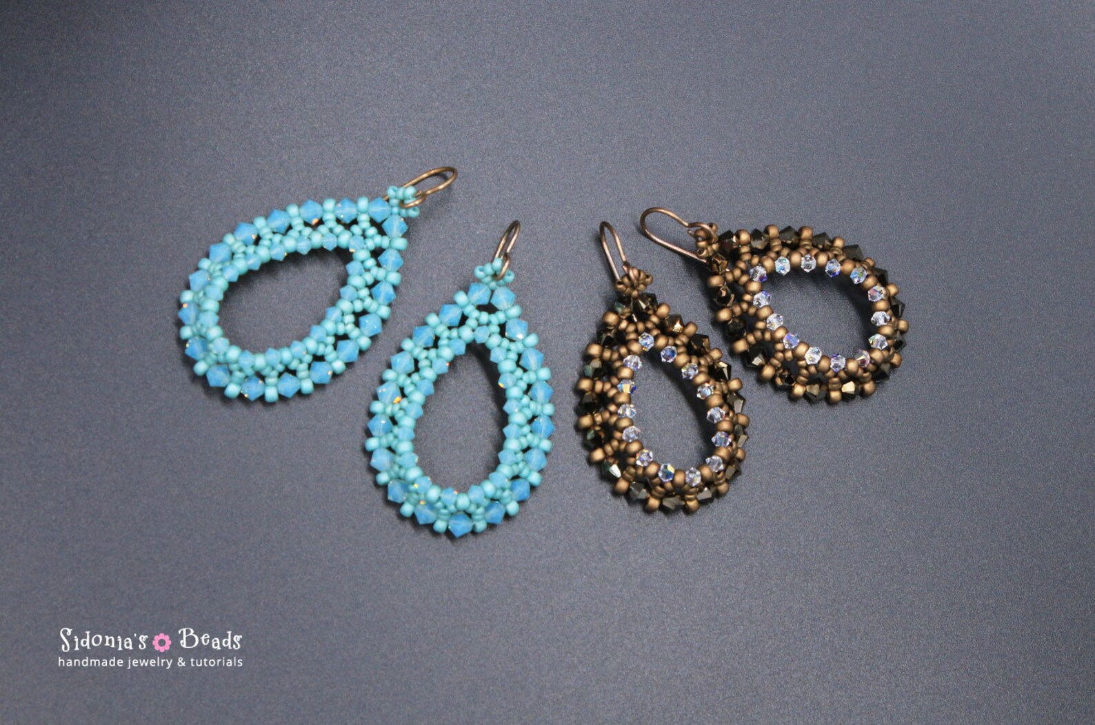 TUTORIAL - Beaded Great Open Teardrops and Open Triangles Earrings ...