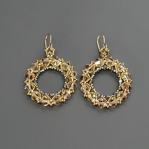 Tutorial Circular Beaded Earrings Beading Pattern Circles Made With ...