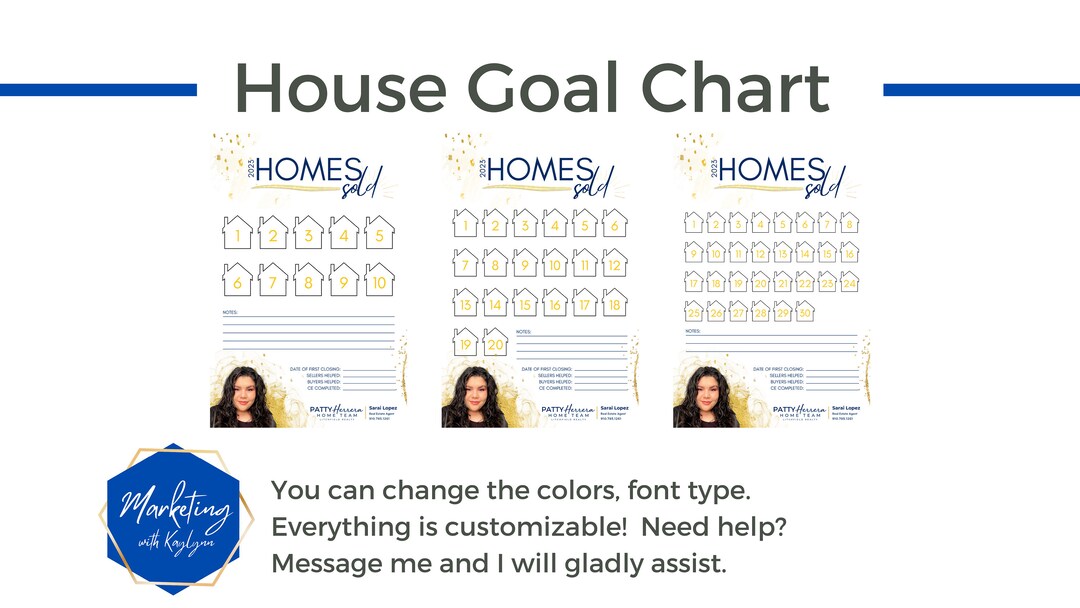 House Goal Chart - Real Estate Agent - Etsy