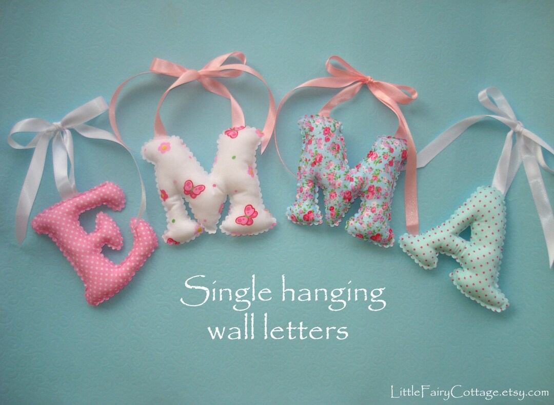 Hanging Fabric Letter/s Shabby Chic Fabric Letters - Etsy
