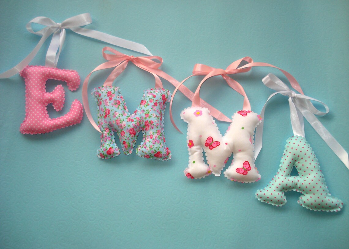 Hanging Fabric Letter/s Shabby Chic Fabric Letters | Etsy