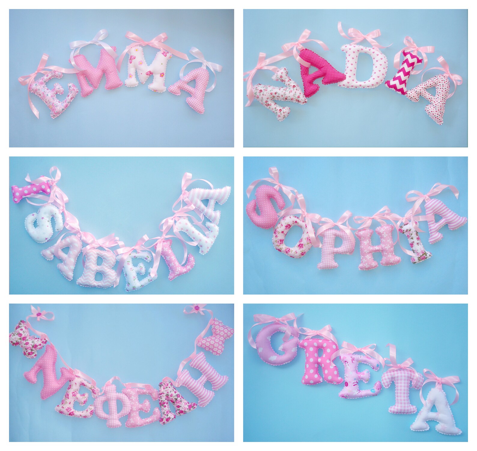 Fabric Letters for Nursery,personalized Fabric Name, Name Wall Art ...