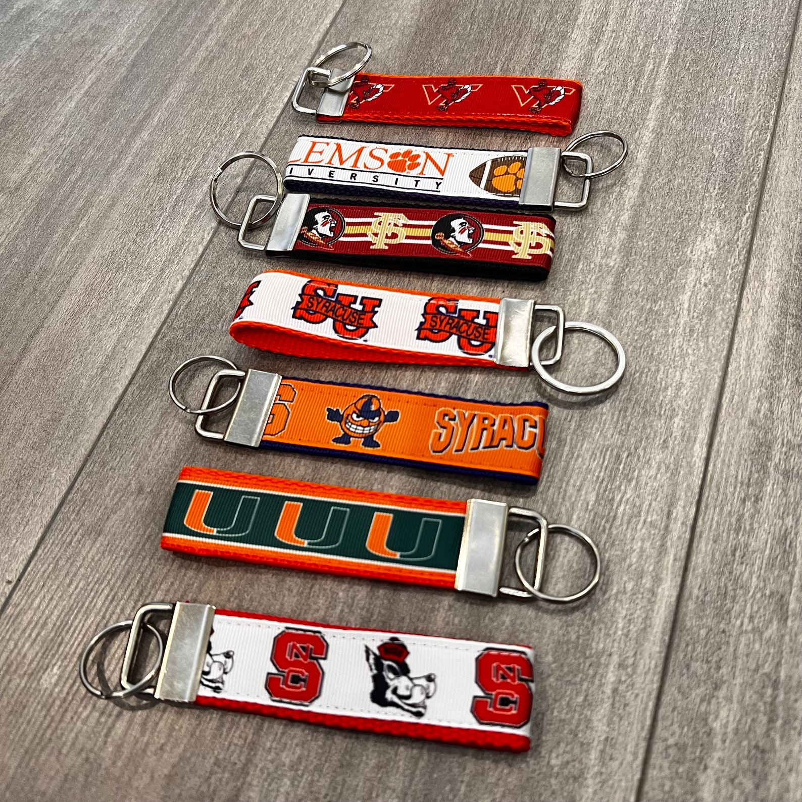 NCAA Key Chains (ACC, Syracuse, Miami, Clemson, Virginia, Virginia Tech ...