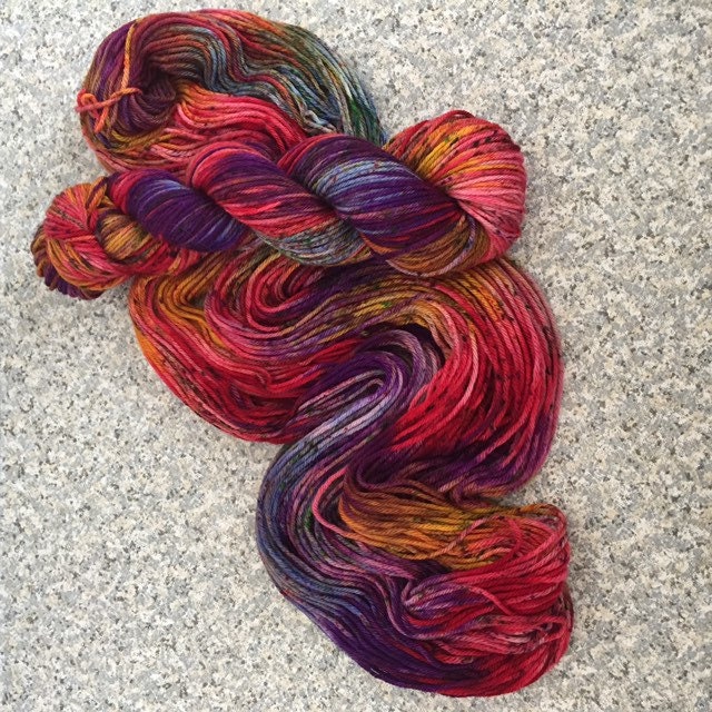 Hand Dyed Speckled Yarn Rainbow Yarn Worsted Weight PK | Etsy