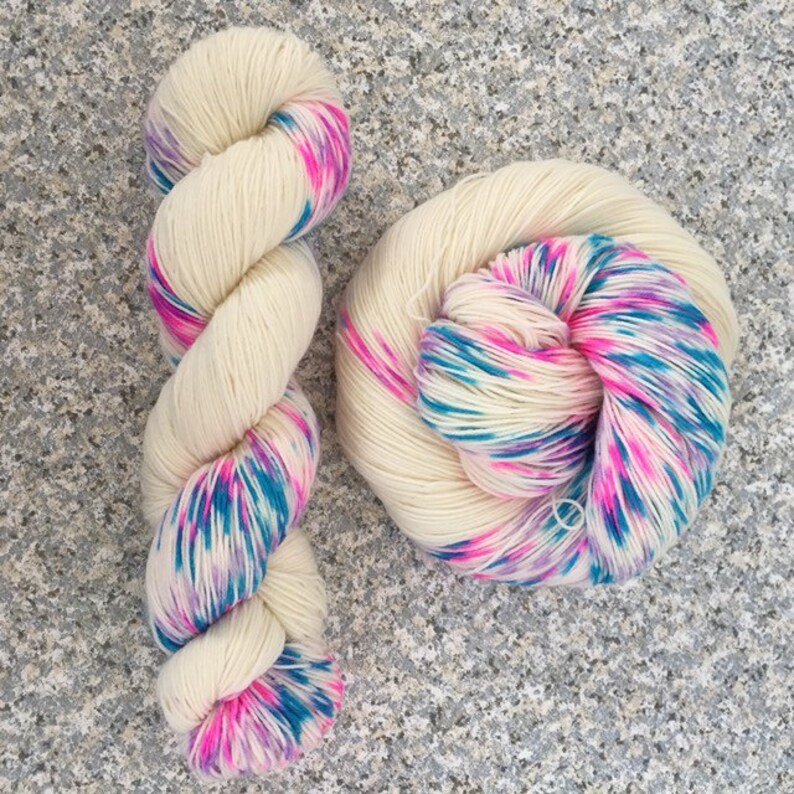 Hand Dyed Sock Yarn Speckled Yarn Sophia's Unicorn PK | Etsy