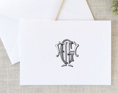 FG Interlocking Monogram Folded Note Cards Wedding | Etsy
