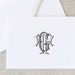 FG Interlocking Monogram Folded Note Cards, Wedding Stationery, 2 ...