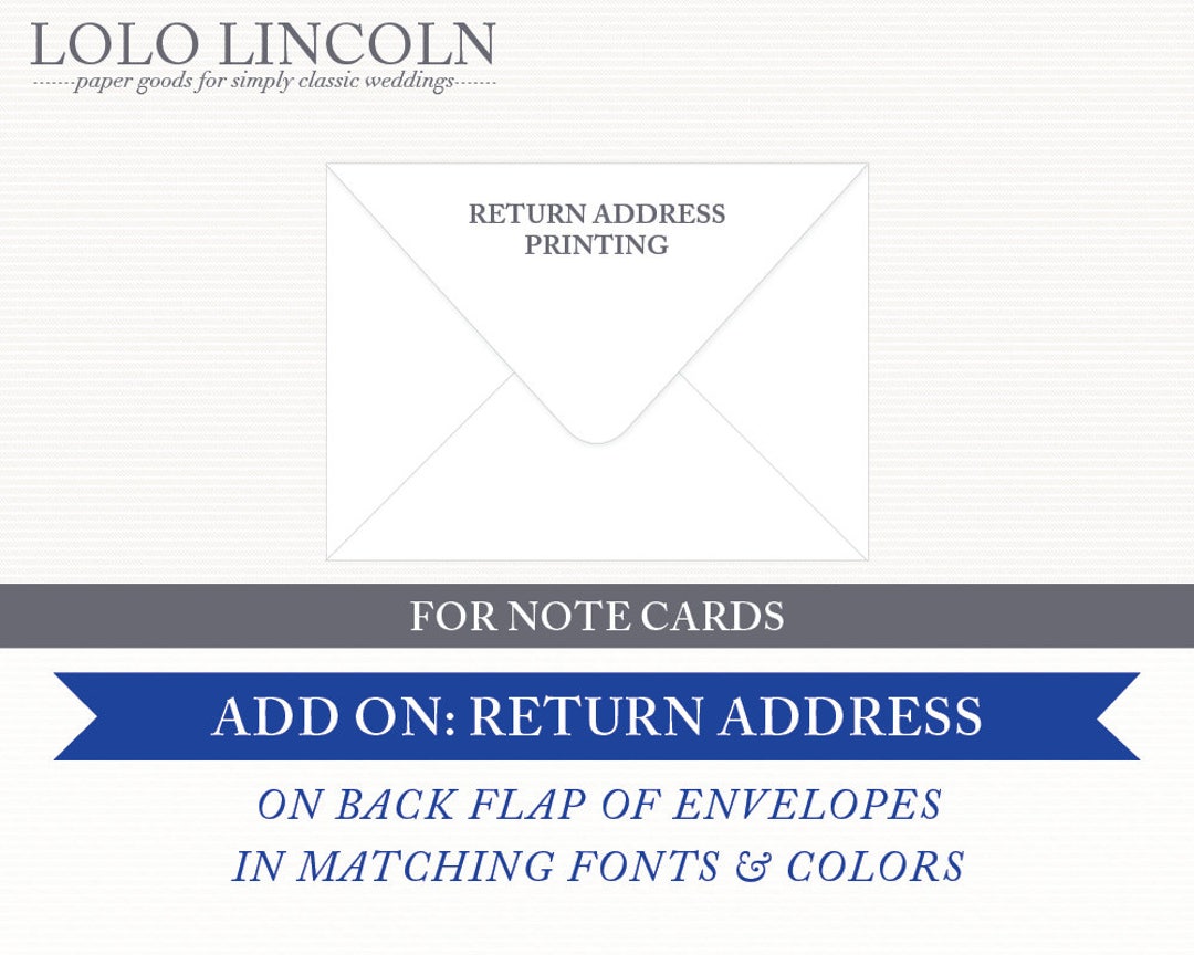 Add-on: Return Address Printing [for Note Card Orders] - Etsy