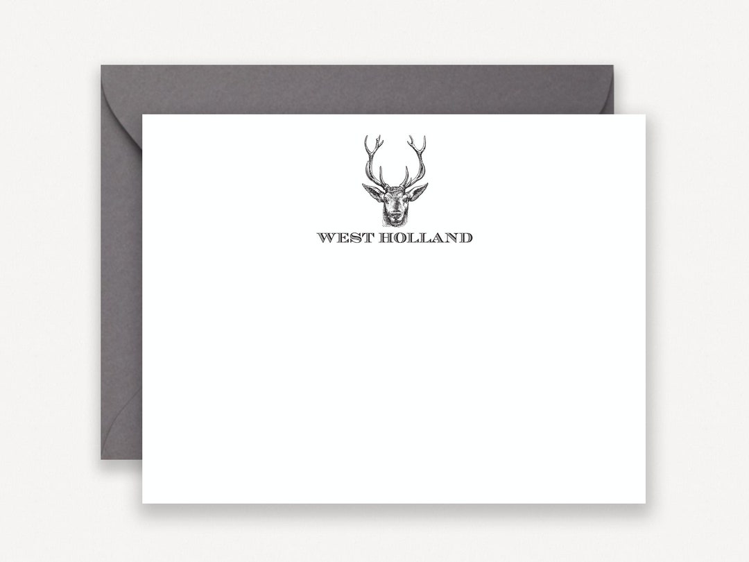 Deer Antler Stationary, Personalized Note Cards, Stationery for Men ...