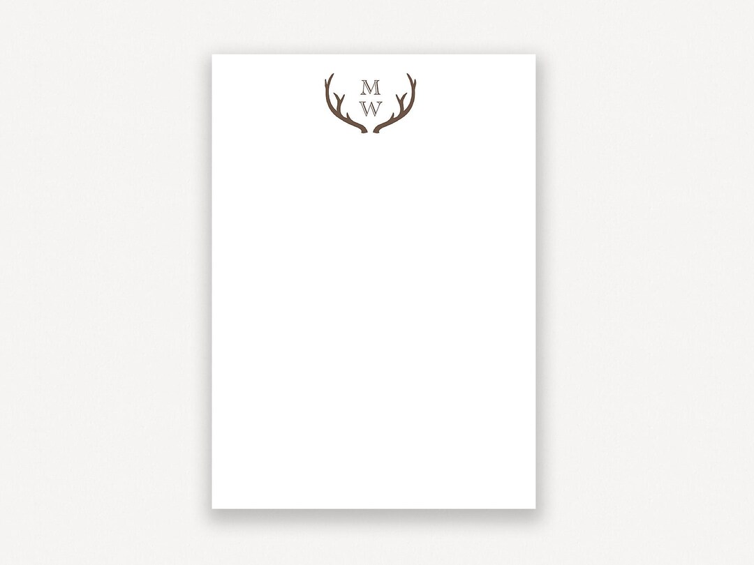 Antler Notepad, Personalized Notepad for Hunter, Monogrammed Deer ...