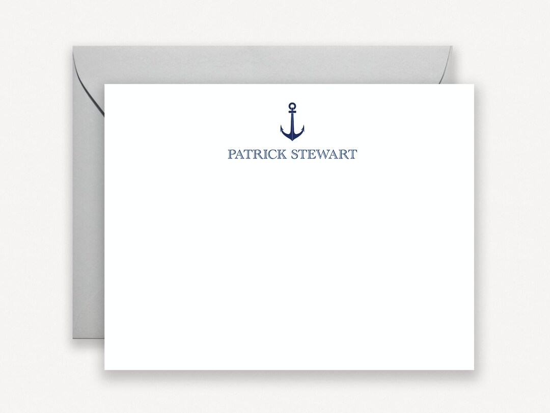 Anchor Stationery, Personalized Stationery for Men, Nautical Anchor ...