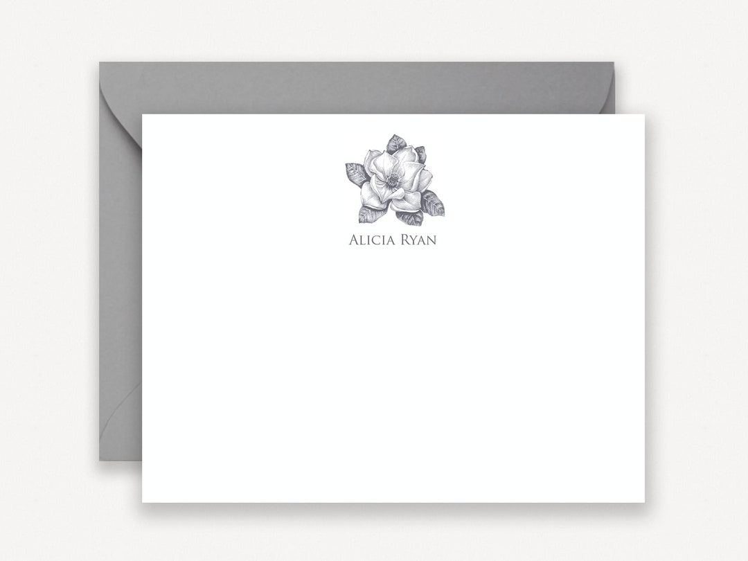 Personalized Magnolia Stationery for Women, Stationary Personalized ...