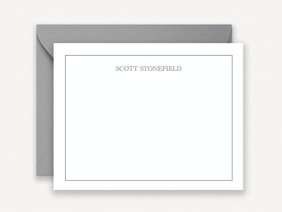 Personalized Stationary for Men Note Cards for Men Thank You | Etsy