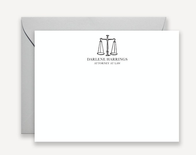 Lawyer Stationary, Scales of Justice Note Cards, Law School Graduation ...