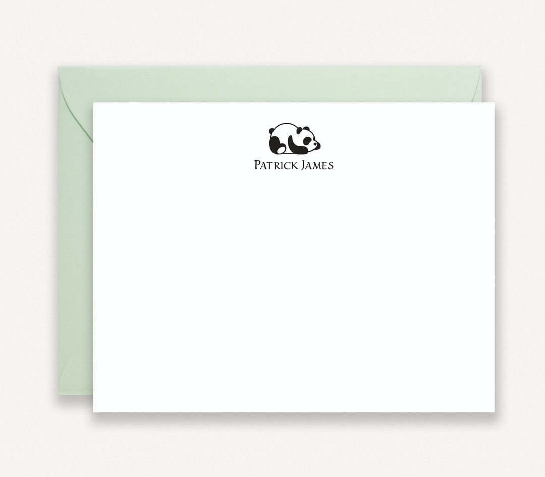 Panda Thank You Note for Baby Boy, Personalized Notecards for Baby Boy ...