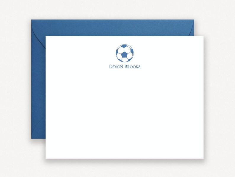 Soccer Ball Stationary Personalized Note Cards With - Etsy
