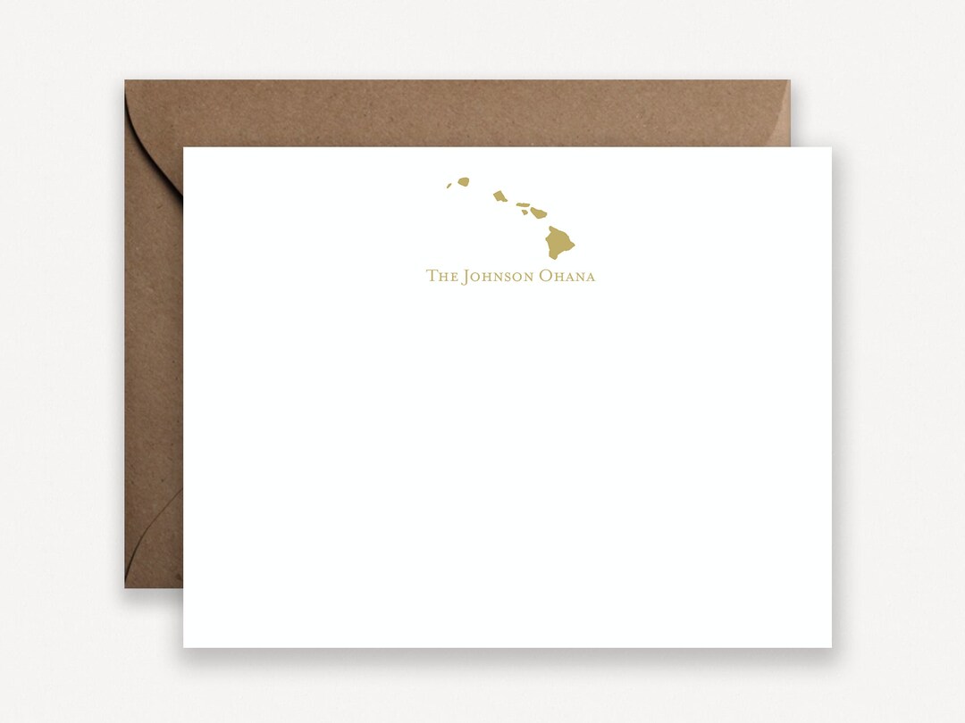Hawaii Stationery, Hawaiian Note Cards, Hawaii Map Stationary ...
