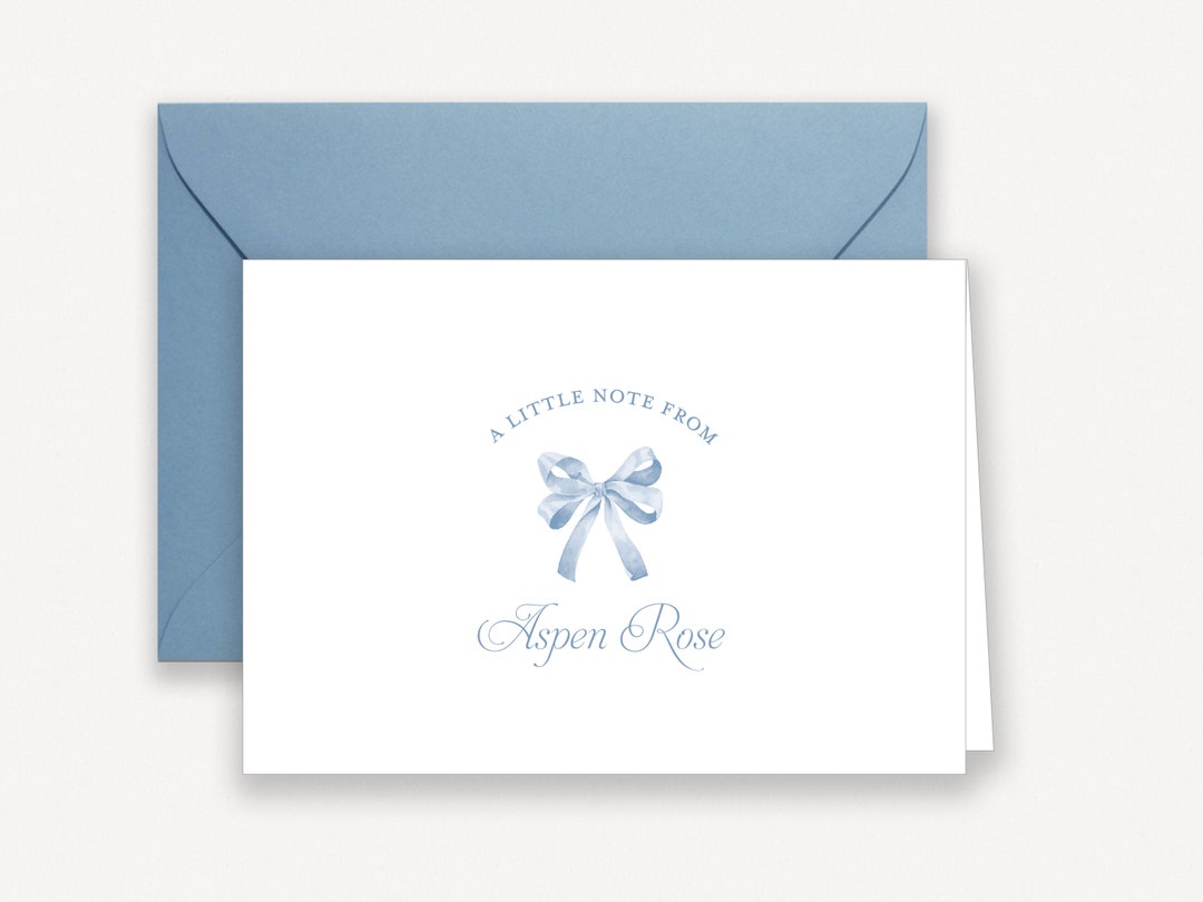 Thank You Notes, Stationary for Baby Girl With Bow, A Little Note From ...