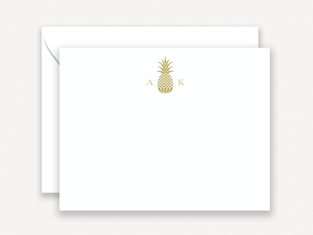 Pineapple Note Cards, Stationary, Thank You Notes, Hawaiian Pineapple ...