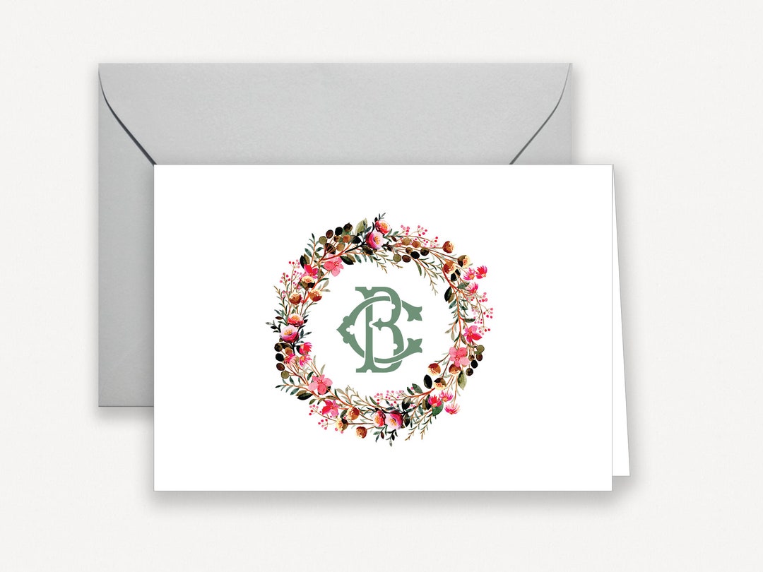 Personalized Monogram Note Cards, Personalized Stationery, Thank You ...
