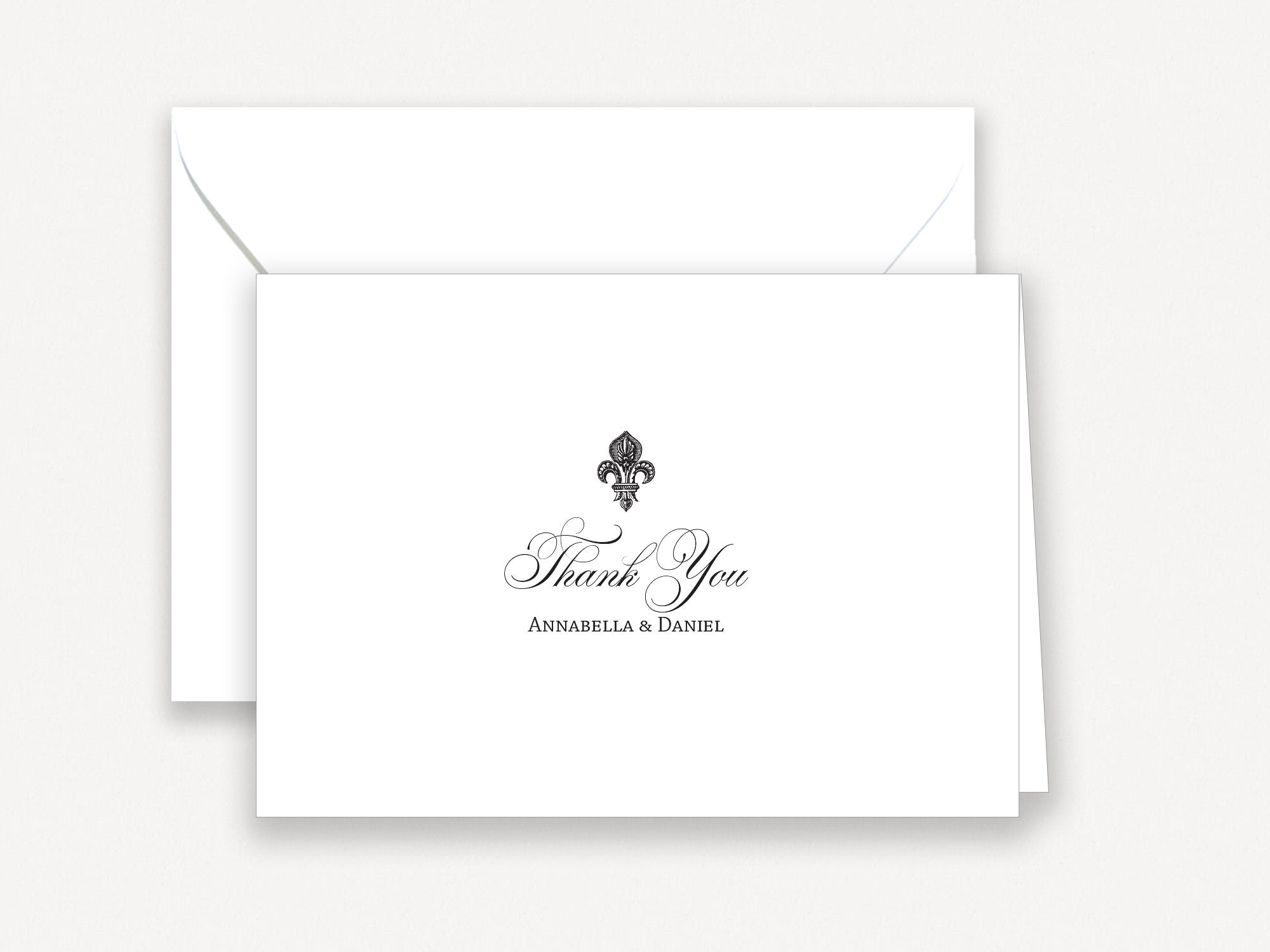 Personalized Thank You Cards, Fleur De Lis Stationery, Folded Fleur De ...
