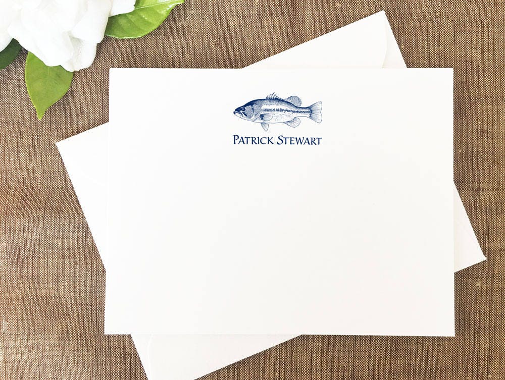 Bass Fish Note Cards Note Cards for Men Thank You Notes for | Etsy