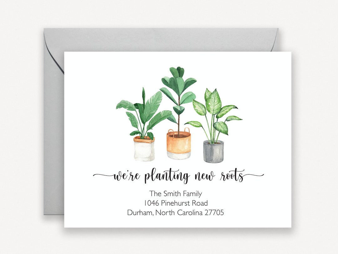 Moving Announcement Planting New Roots, Printed We've Moved Moving ...