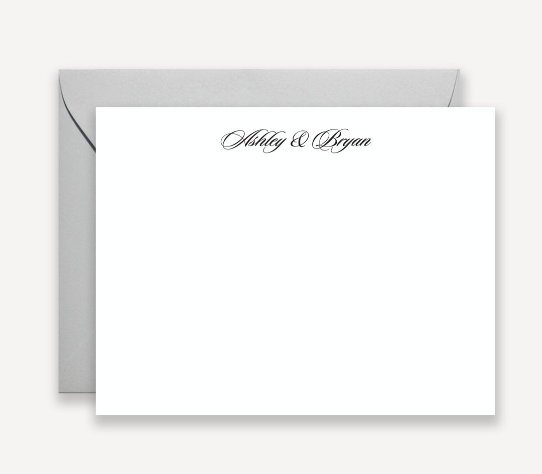 Couples Stationary, Modern Note Cards for Couples, Contemporary Wedding ...