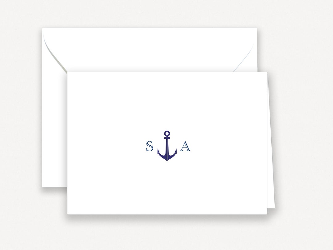 Anchor Note Cards, Anchor Personalized Stationery, Anchor Thank You ...