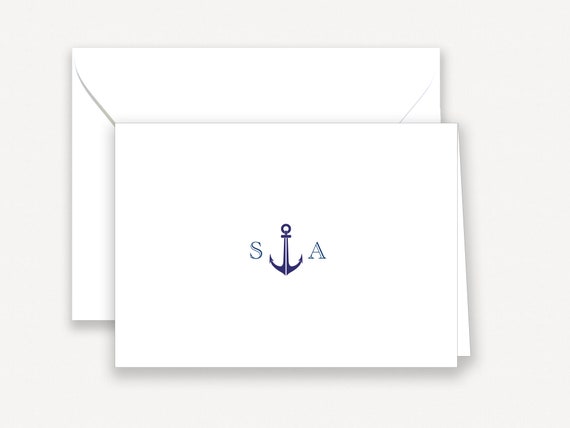 Anchor Note Cards Anchor Personalized Stationery Anchor | Etsy