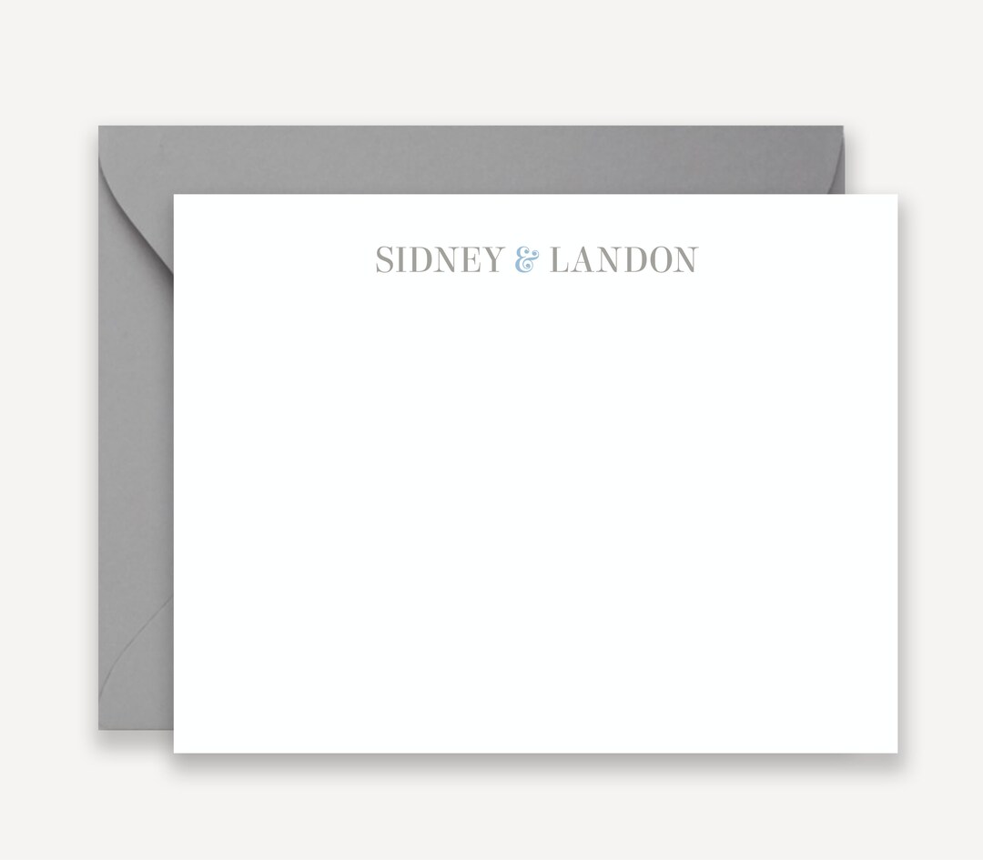 Couples Stationary, Modern Note Cards for Couples, Contemporary Wedding ...
