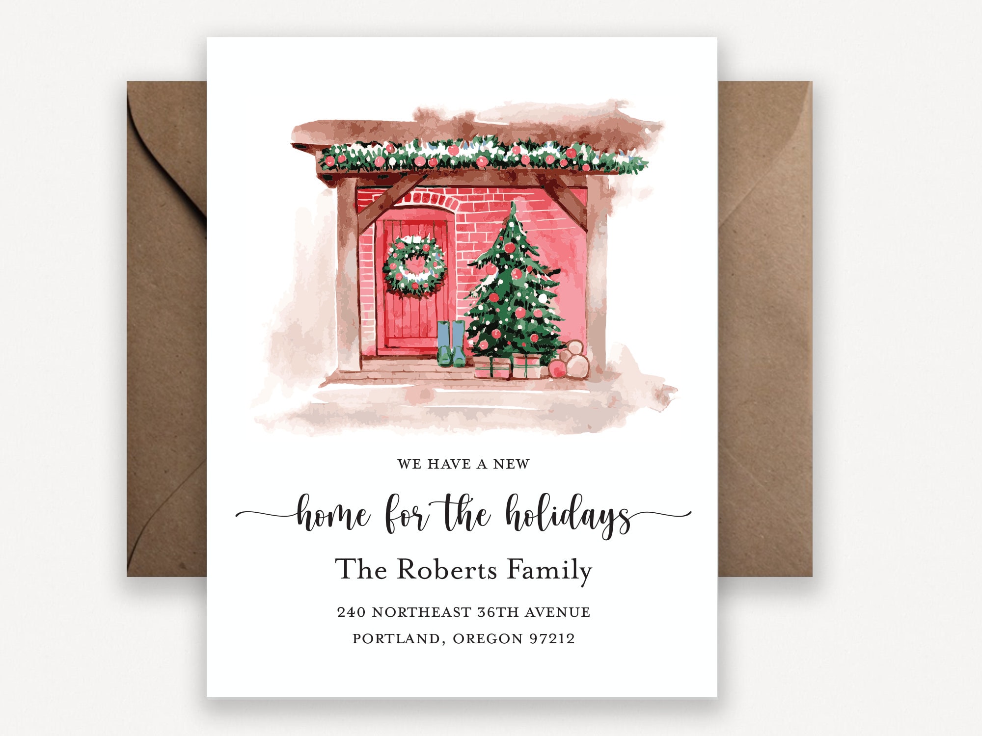 Holiday Moving Announcement with Christmas Tree Printed | Etsy