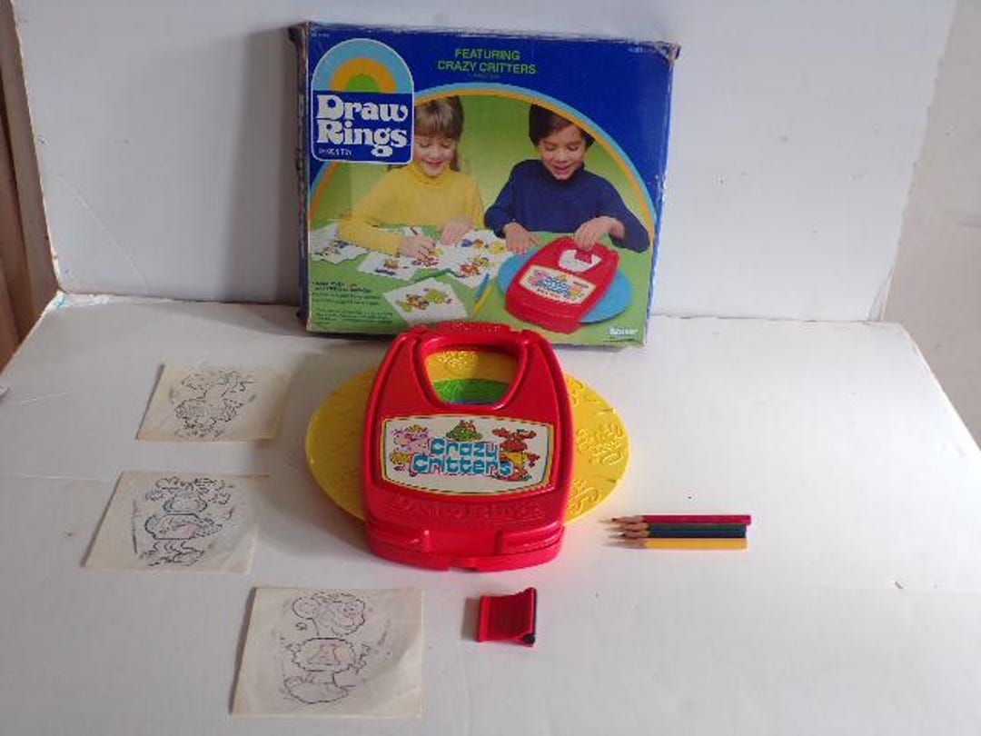 Draw Rings Design Toy Kenner Vintage Rare Crazy Critters Children - Etsy