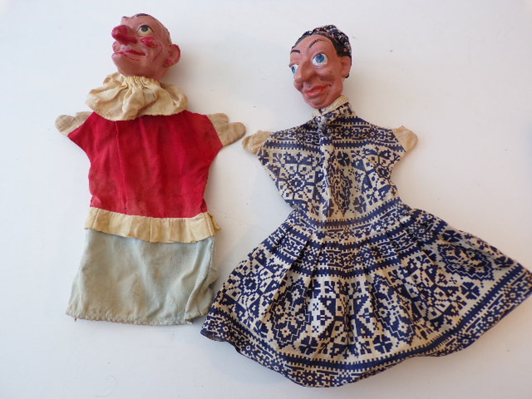 Antique Punch & Judy Puppets Characters Pelham Brand Hand Puppets - Etsy
