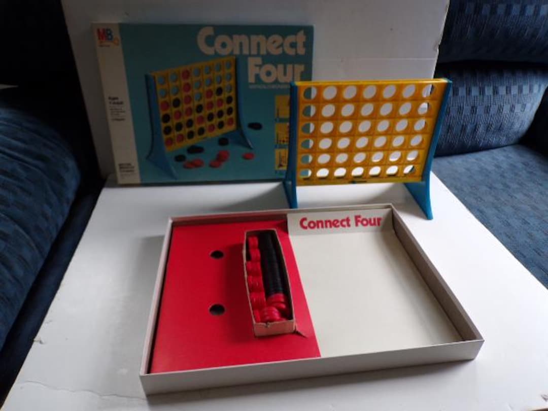 Connect Four Vertical Checkers Game Milton Bradley Vintage 1979 - Etsy
