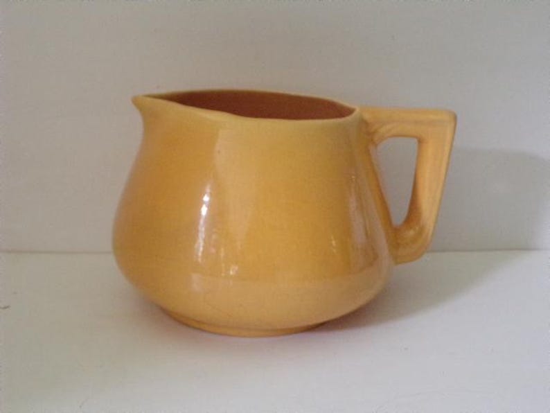 Mid Century Modern Solid Yellow Ceramic Pitcher Original Art Pottery - Etsy