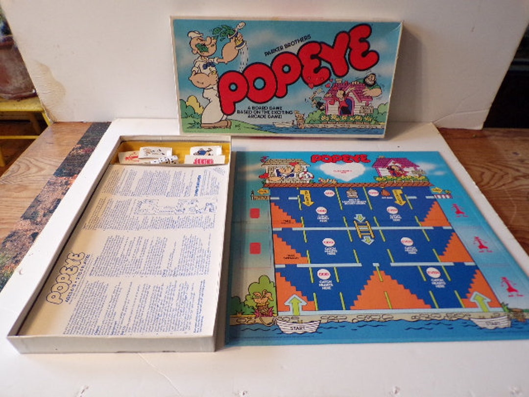 Popeye Board Game 1983 Parker Brothers Vintage Retro Toy Olive Oyl Ages ...