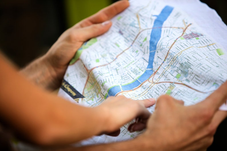 Portland - Soft City Map Printed on Kerchief Handkerchief - Etsy