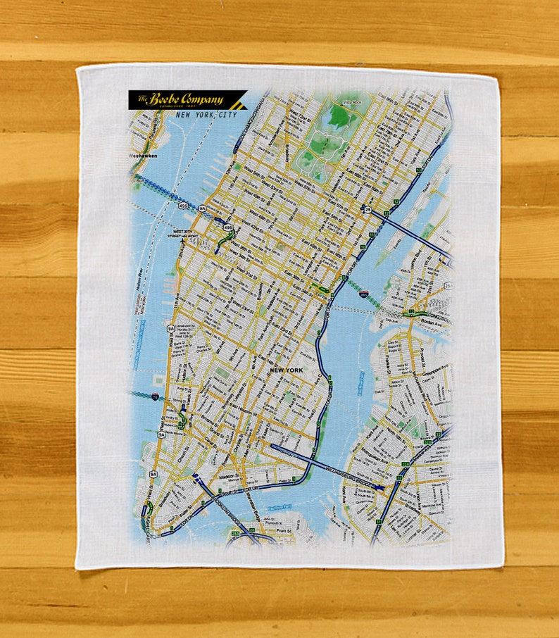 New York City Soft NYC Manhattan Map Printed on Kerchief Handkerchief ...