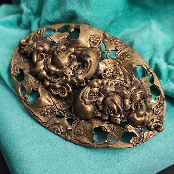 Repousse Brooch - Etsy