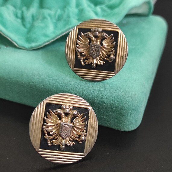 Mens vintage swank cufflinks Eagle head cuff links He… - Gem