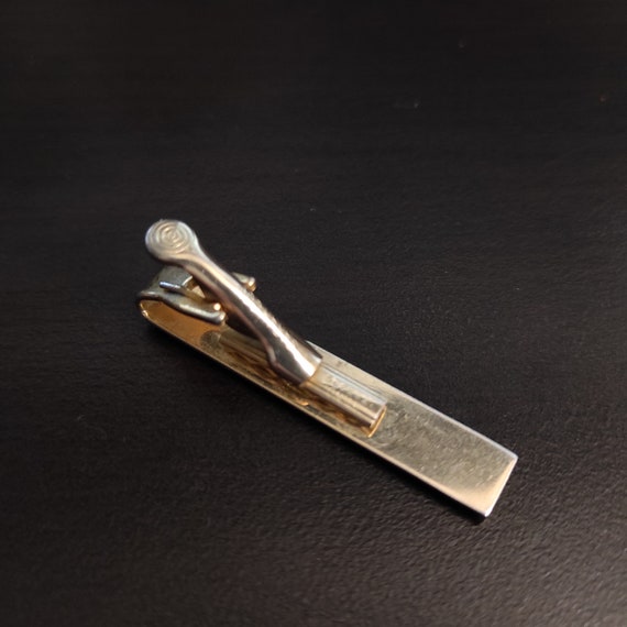 Vintage short tie bar Mid century modern Designer sig… - Gem