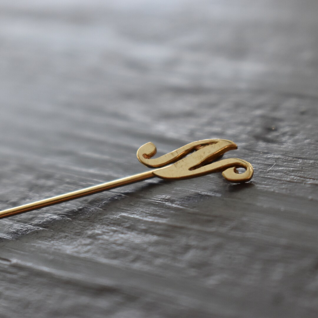14K Stick Pin Letter N Initial Pin / Unmarked / Tested - Etsy