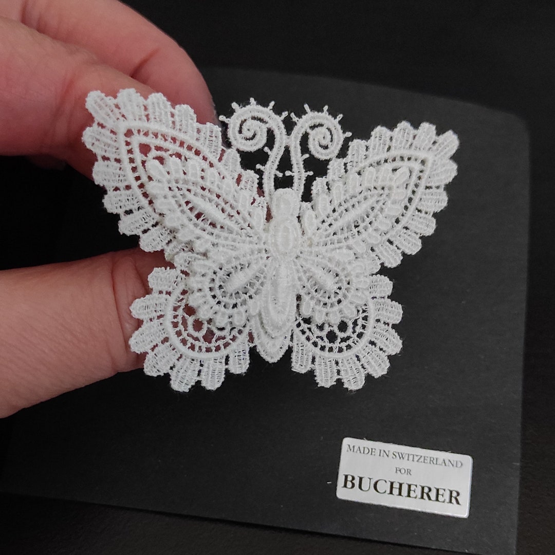 Unique and Rare White Lace Butterfly Pin Made in Switzerland for ...
