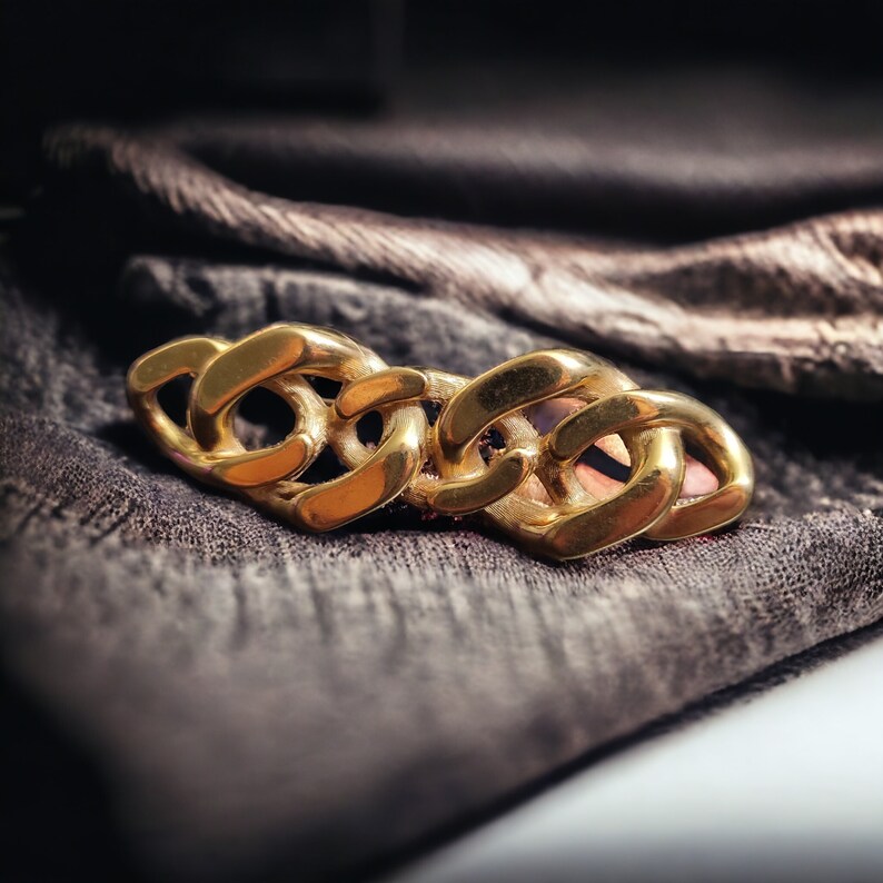 Chunky Oversized Chain Link Broch 90s Contemporary Party Pin Jewelry ...