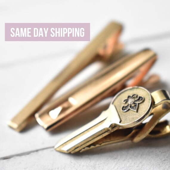 Vintage short tie bar - Gem